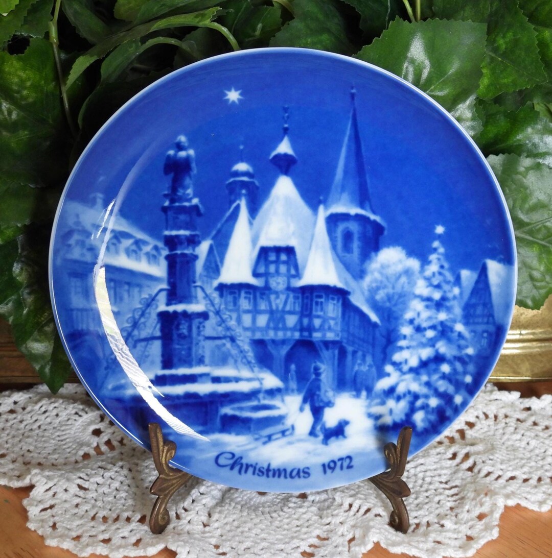 Blue and White German Christmas Plates - Etsy