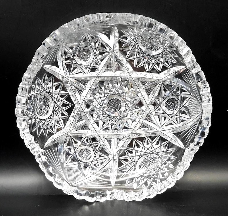 6" American Brilliant Cut Crystal Dish - Etsy