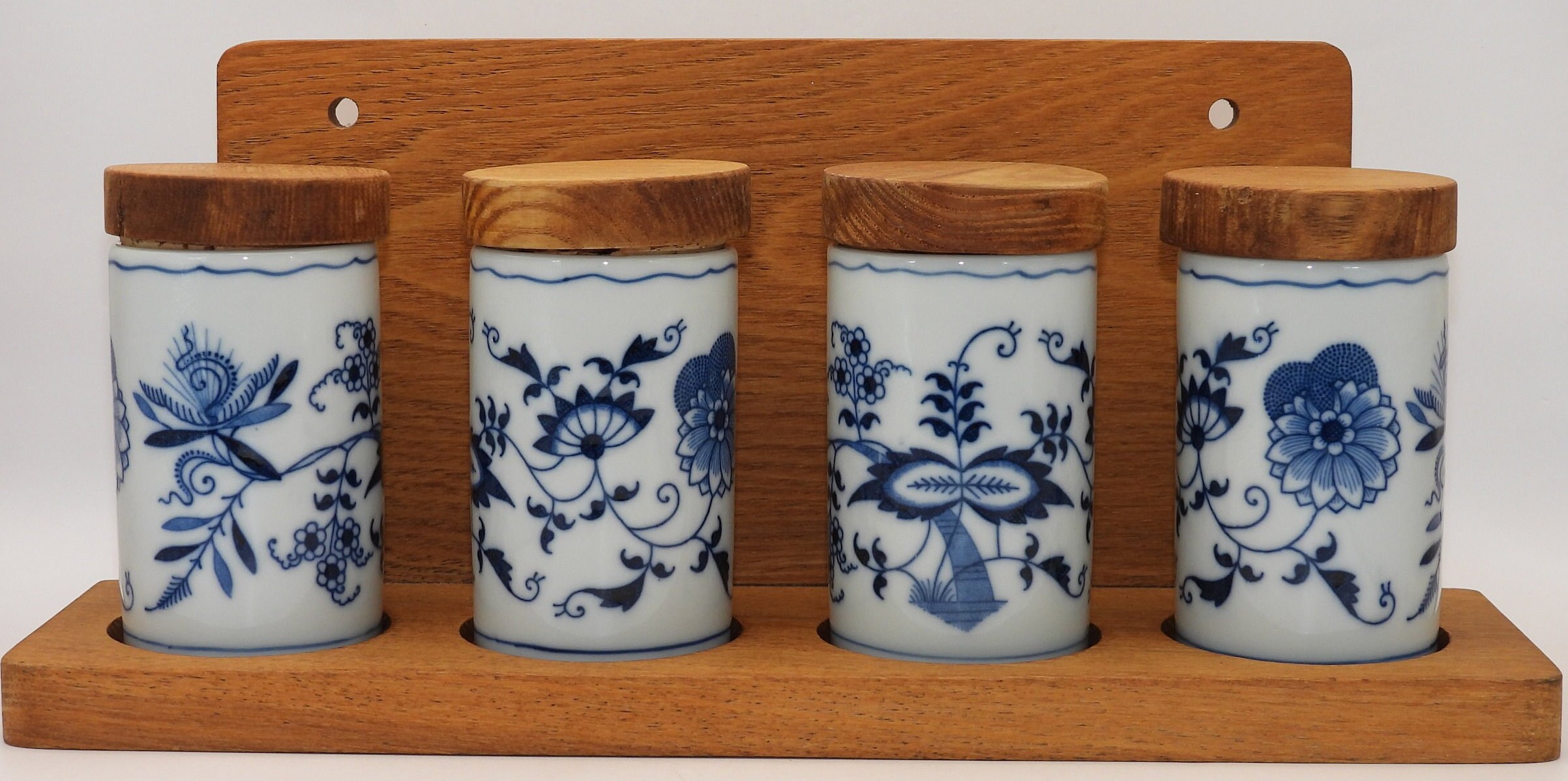 Blue Danube Ceramic Spice Tea Herb Rack Set Japan Onion Plant Garden ...