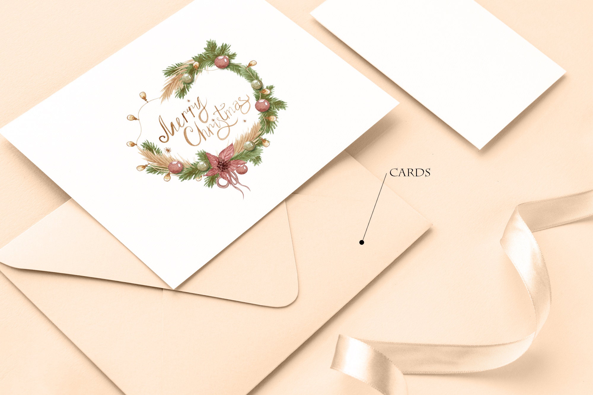 Watercolor Clipart Christmas Frame Boho Style.boho Christmas - Etsy