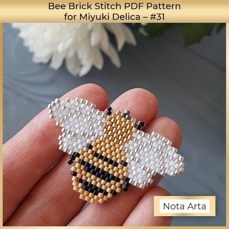 Beaded Bee Brick Stitch PDF Pattern for Miyuki Delica 11/0, #31 - Etsy UK