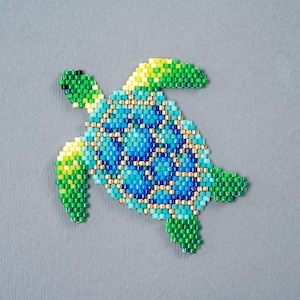 Beaded Sea Turtle Brick Stitch PDF Pattern for Miyuki Delica 11/0, #122 - Etsy