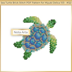 Beaded Sea Turtle Brick Stitch PDF Pattern for Miyuki Delica 11/0, #122 - Etsy