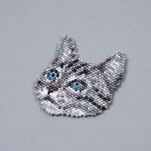 Beaded Grey Cat Brick Stitch PDF Pattern for Miyuki Delica 11/0, #67 - Etsy