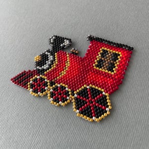 Beaded Red Train Brick Stitch PDF Pattern for Miyuki Delica 11/0, #385 ...