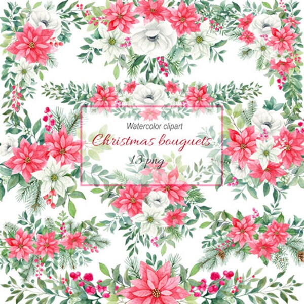 Free Poinsettia Clip Art - Etsy