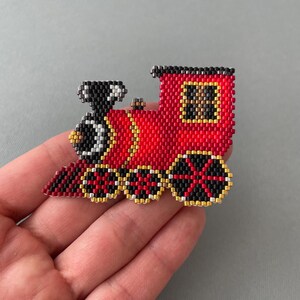 Beaded Red Train Brick Stitch PDF Pattern for Miyuki Delica 11/0, #385 ...