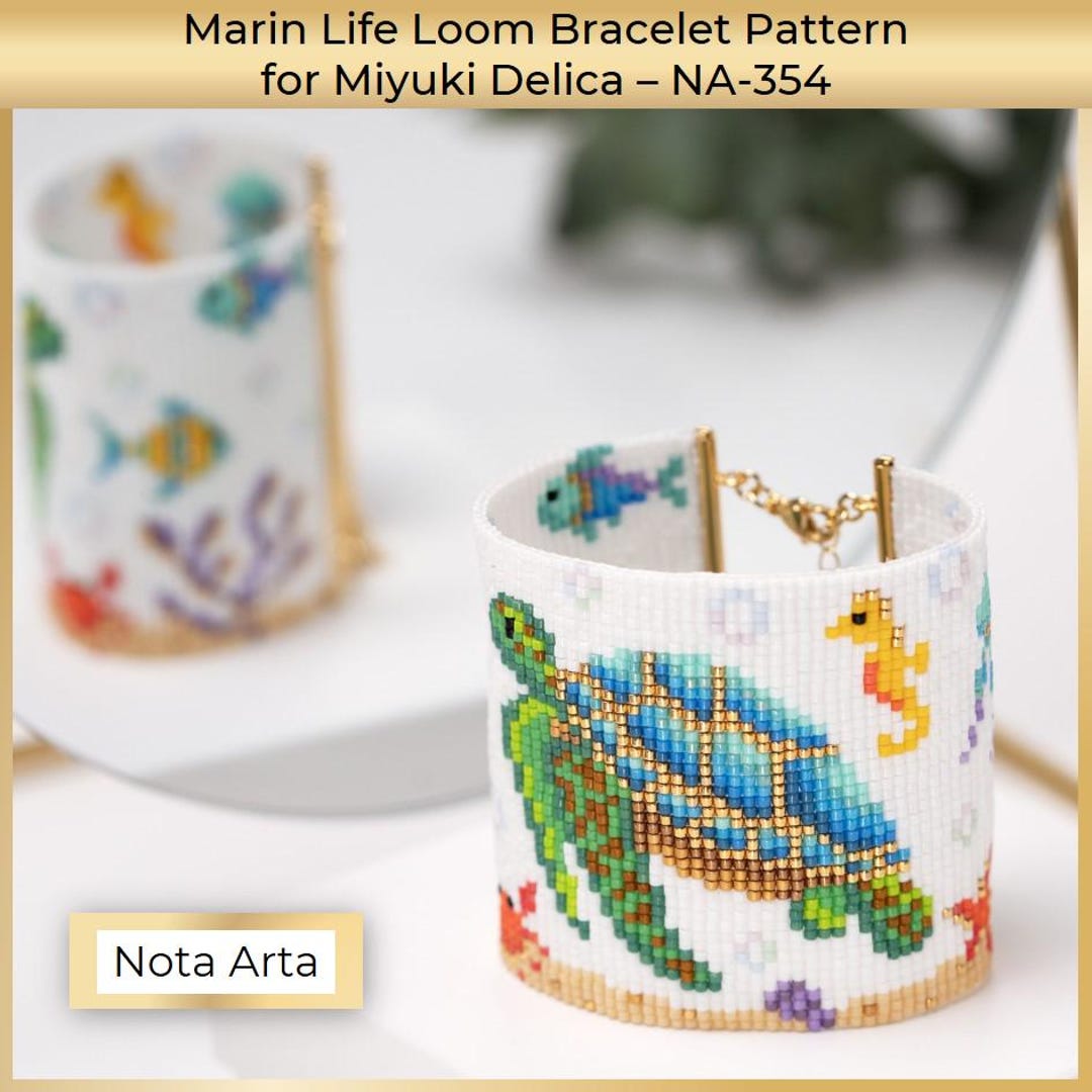 Beaded Marine Life Loom Bracelet PDF Pattern for Miyuki Delica 11/0, NA ...