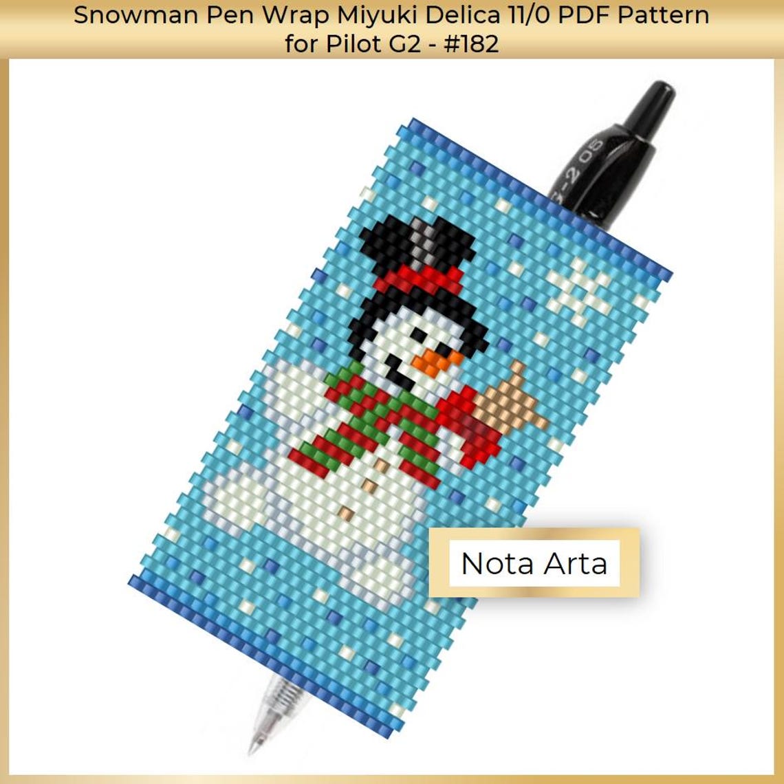 Beaded Christmas Snowman Peyote Even Count Pen Wrap for Pilot G2 PDF ...