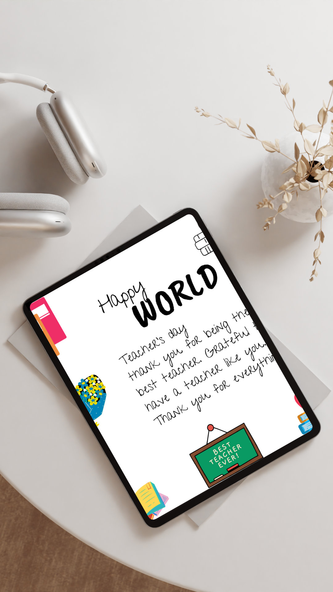 Happy World Teacher's Day - Editable and Printable Teacher World ...