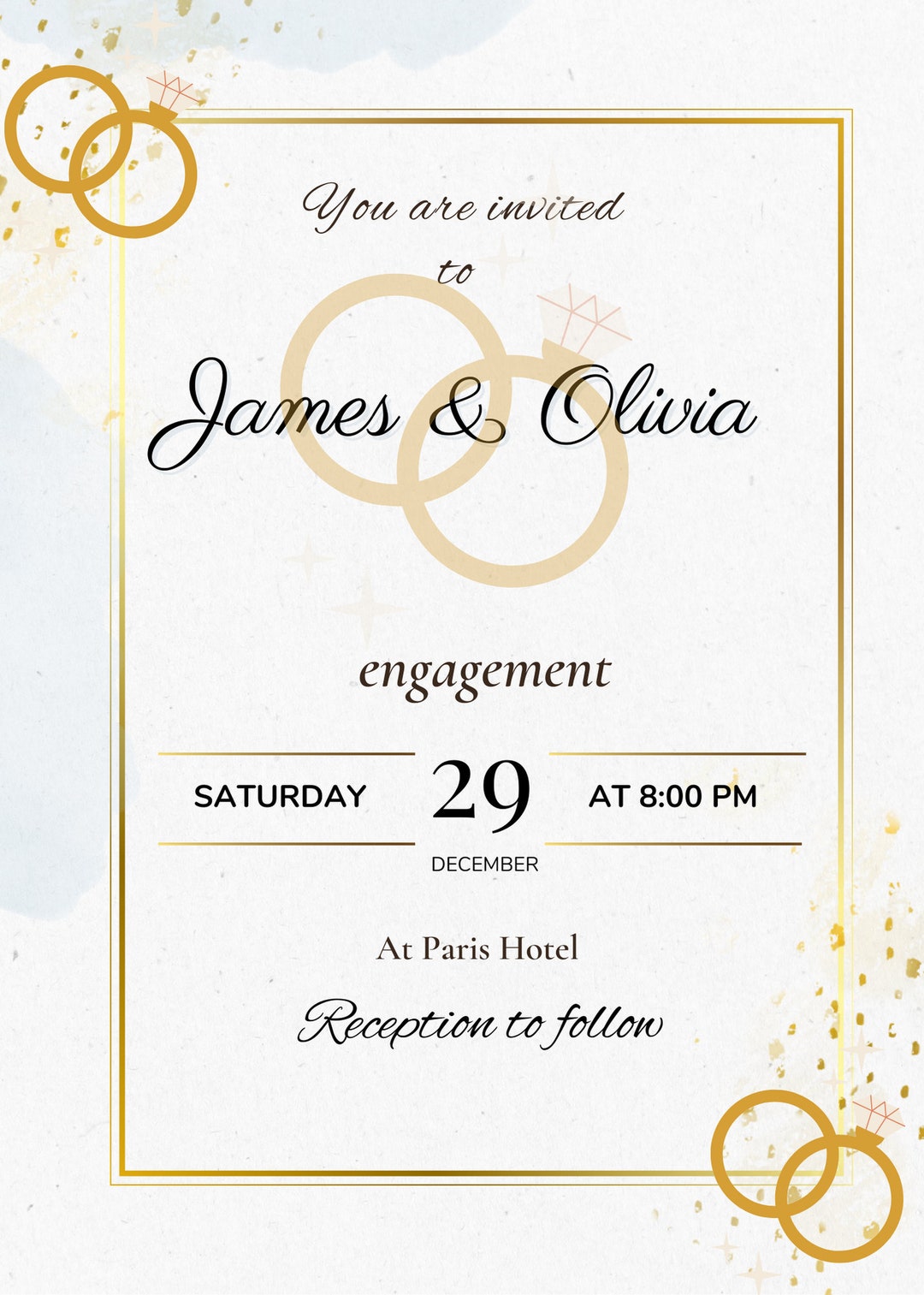 Editable Engagement Invitation - Editable Copy ,printable Copy - 5 X 7 ...