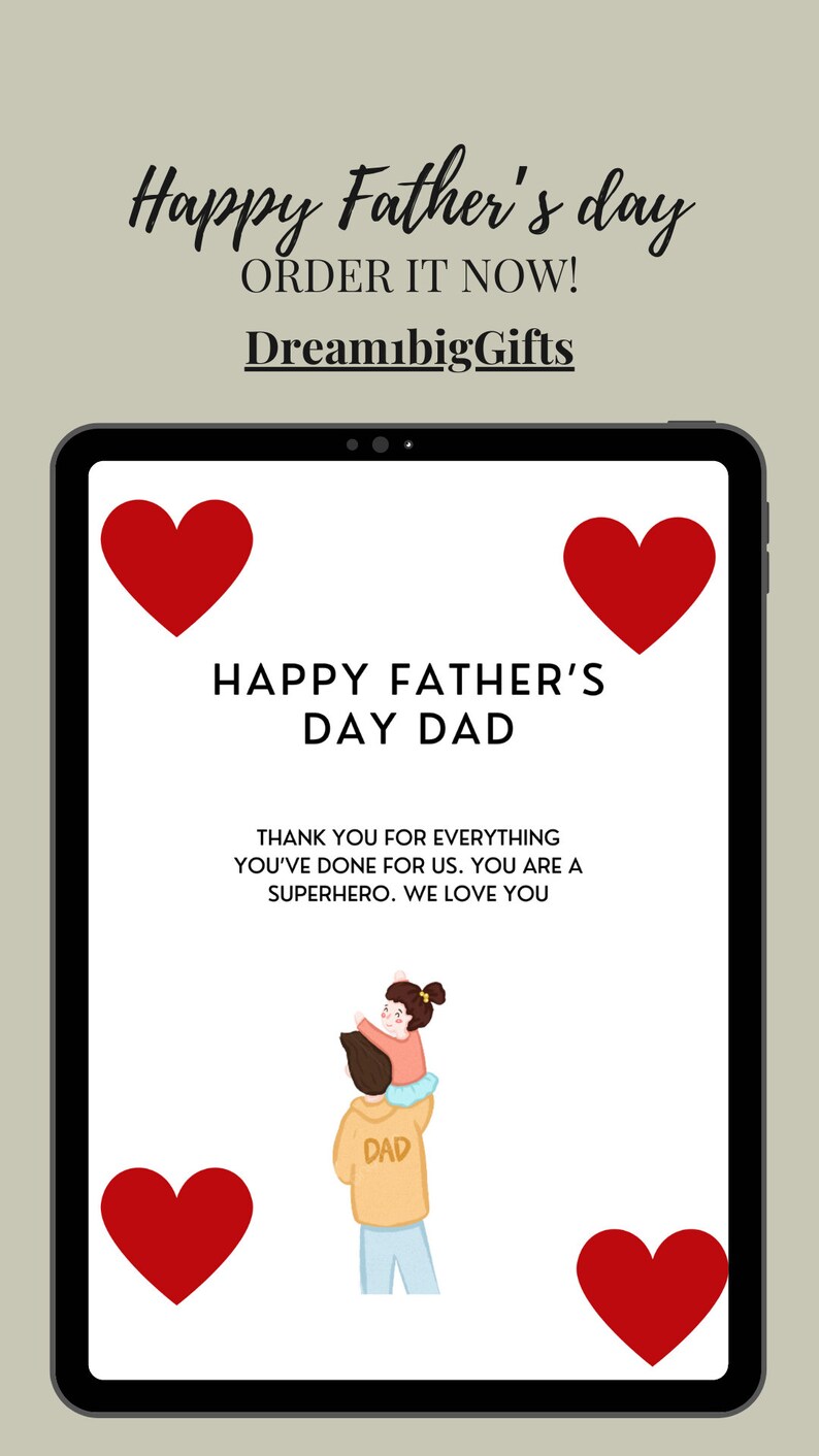 CANVA Template Happy Father's Day - 5 X 7 Editable and Printable Copy ...