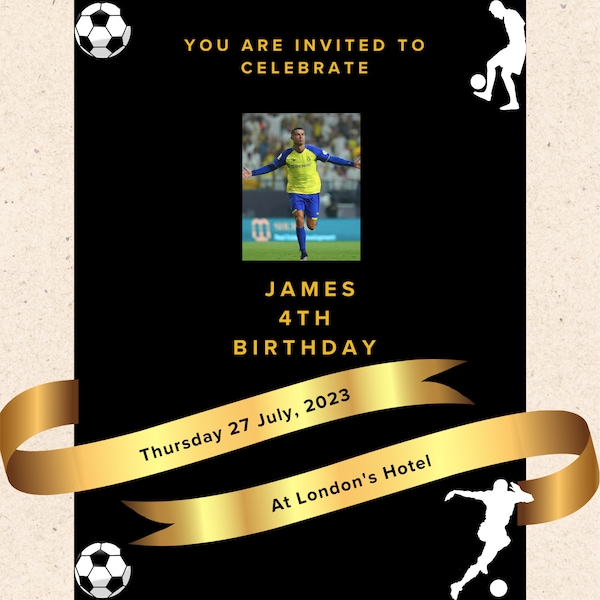 Cristiano Ronaldo Birthday Invitation - Etsy
