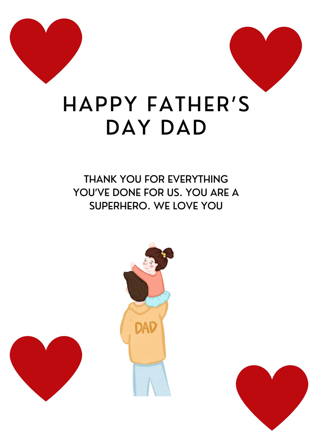 CANVA Template Happy Father's Day - 5 X 7 Editable and Printable Copy ...
