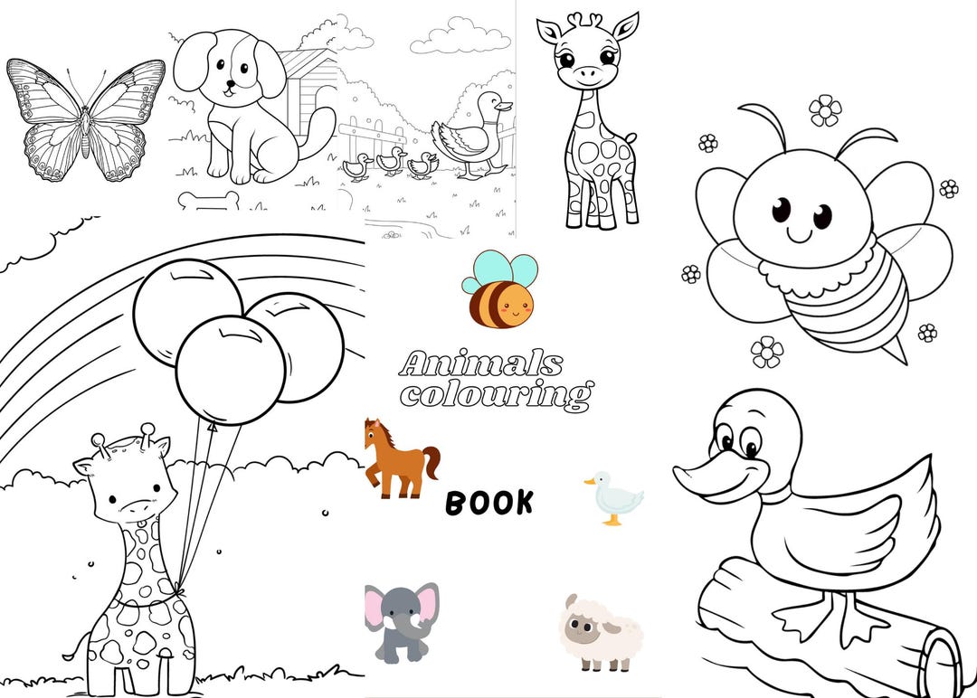 30 Animals Colouring Book, Printable PDF, Animals Colouring Pages for ...