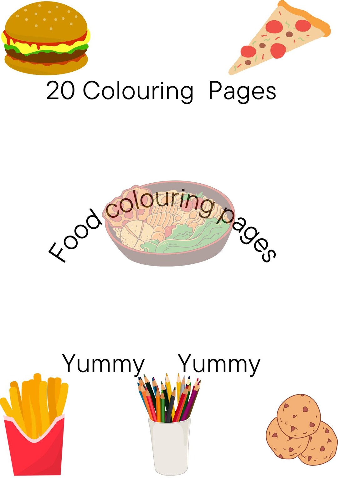 Cute Colouring Food Pages - 20 Pages - Cute Food, Sweets - Etsy