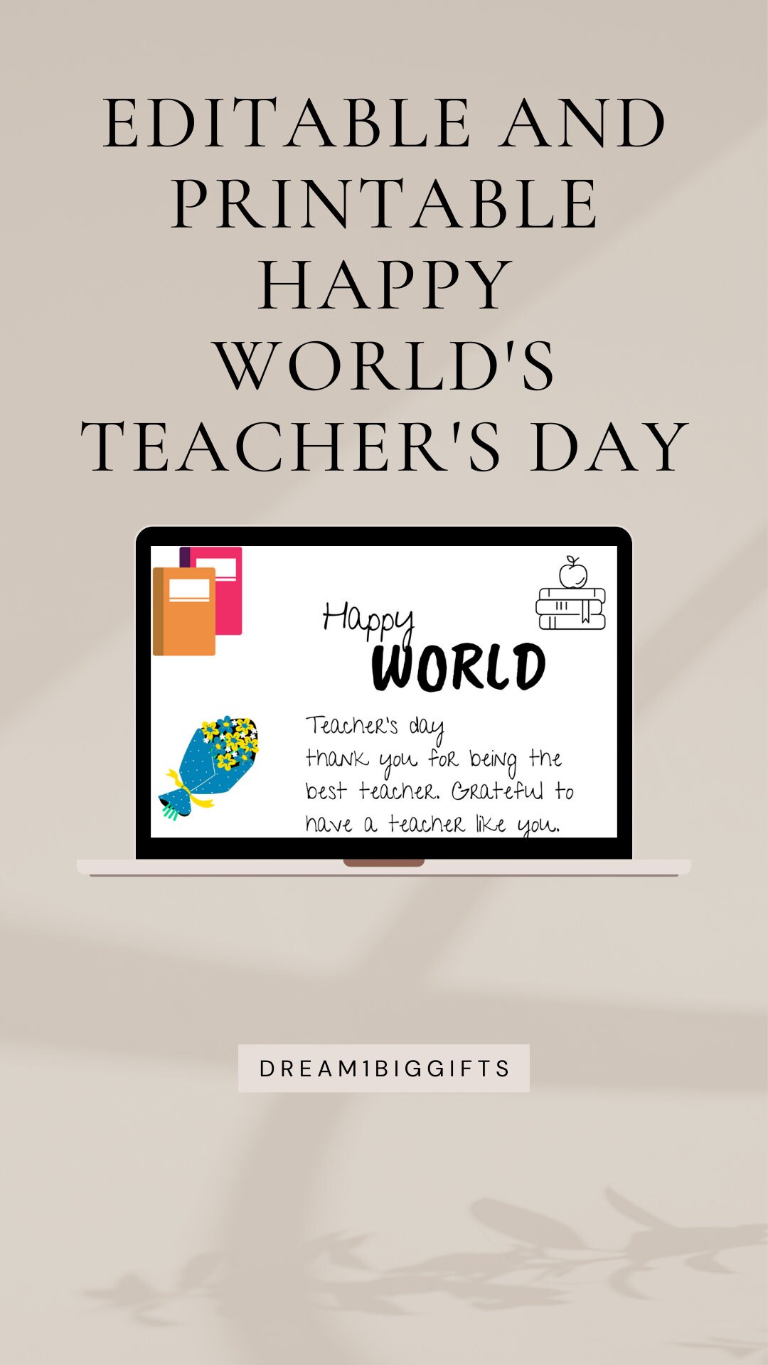 Happy World Teacher's Day - Editable and Printable Teacher World ...