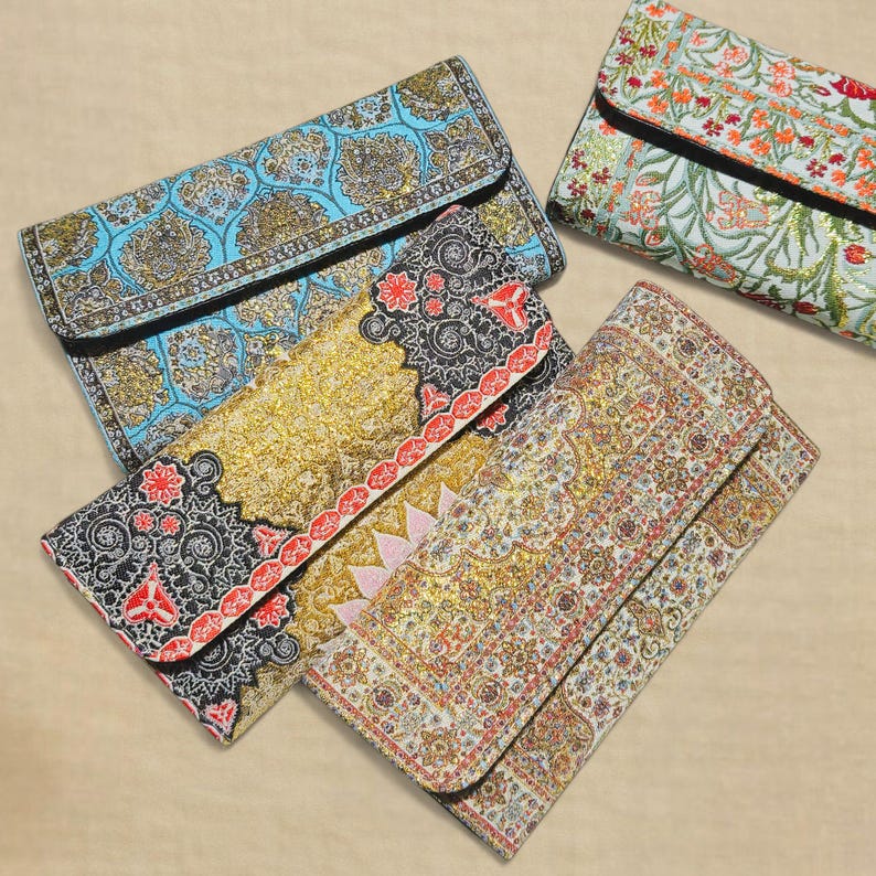 Boho Phone Wallet: Turkish Carpet Brocade & Vegan Leather - Etsy