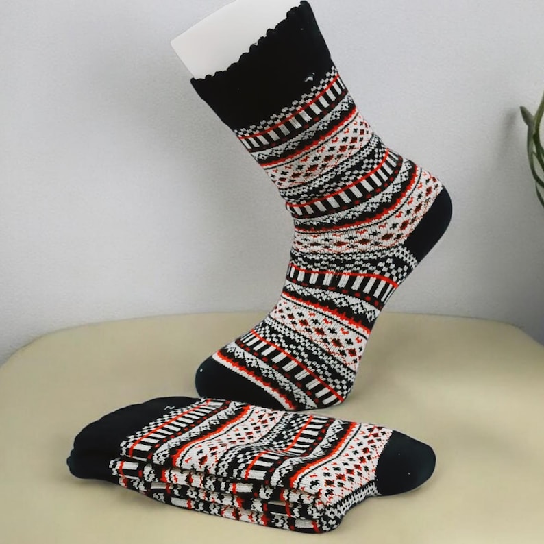 Women's Winter Socks, Winter Gifts for Women, Nordic Wool Socks, Cute ...