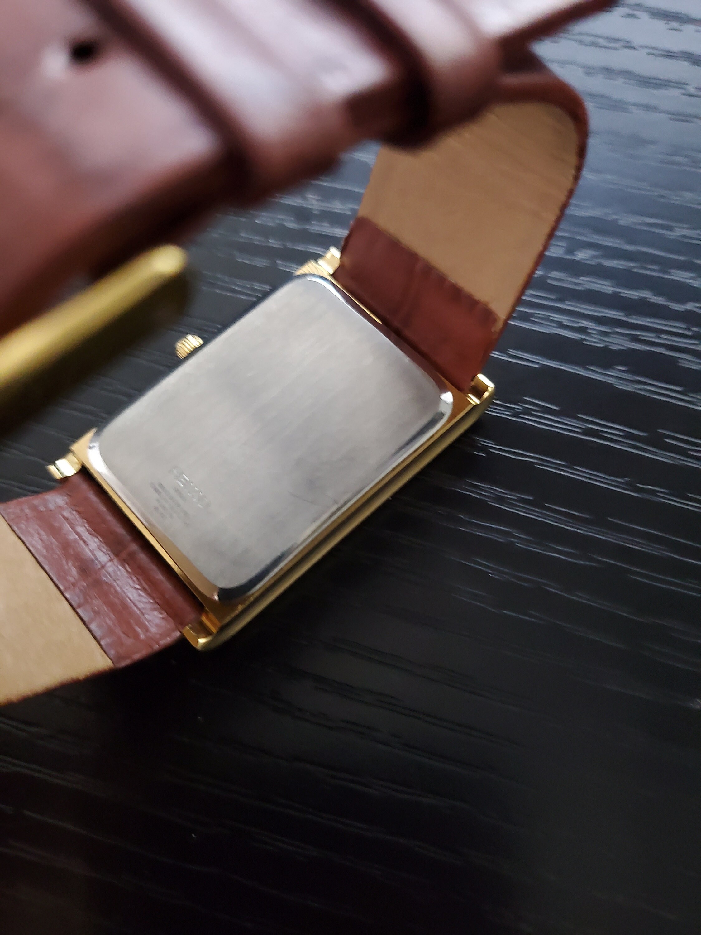 NEW OLD STOCK Rare Vintage Seiko Slim Tank Quartz Men's Leather Watch - Etsy