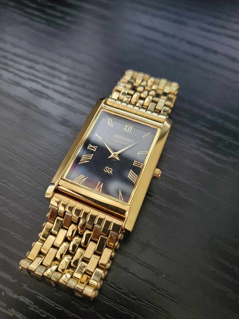 NEW OLD Stock RARE Vintage Seiko Slim Tank Quartz Men's Gold Wrist Watch - Etsy