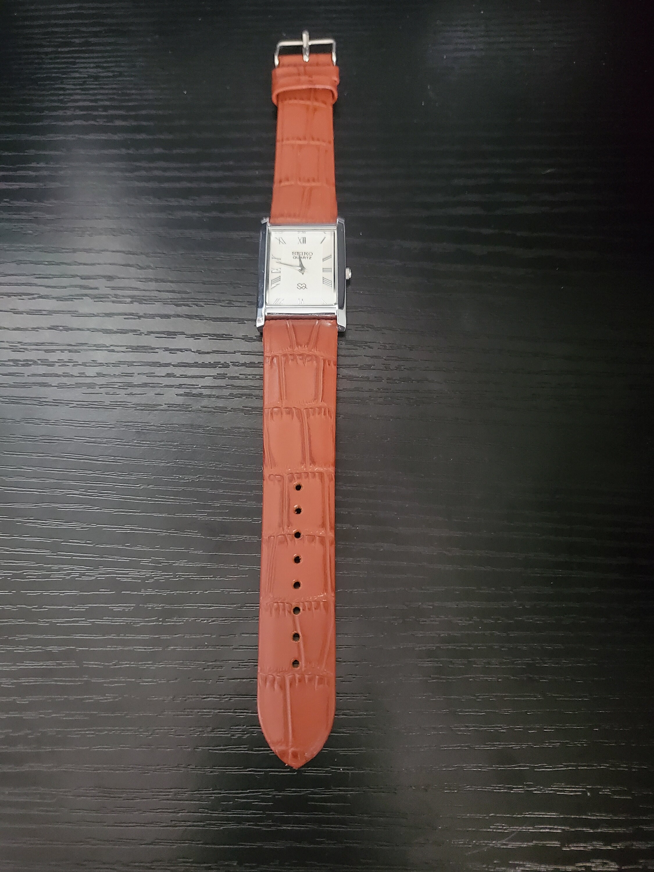 NEW OLD STOCK Rare Vintage Seiko Slim Tank Quartz Men's Leather Watch - Etsy