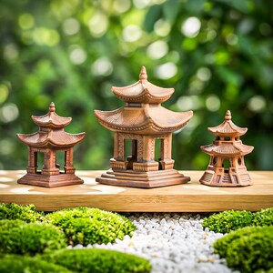 Miniature Ceramic Japanese Pagoda | Japanese Zen Garden Decor | Bonsai ...