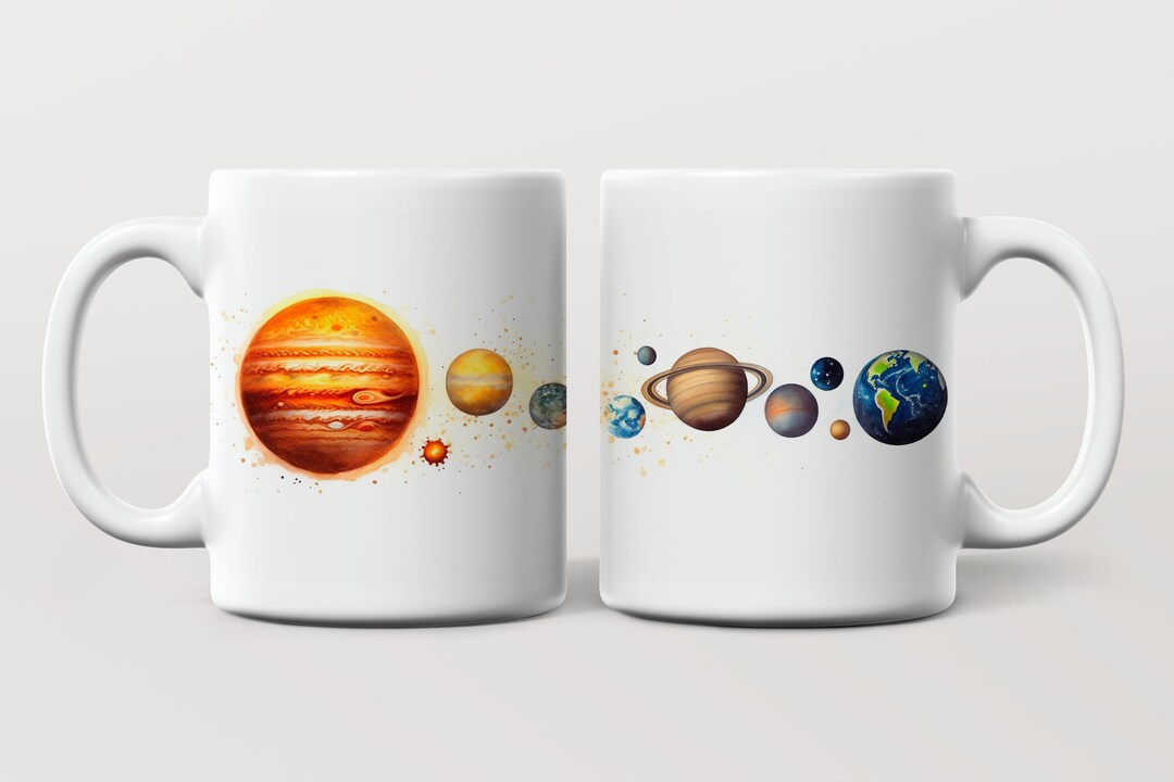Solay System Mug, Solar System Design, Planets, Astronaut Mug, Planet ...