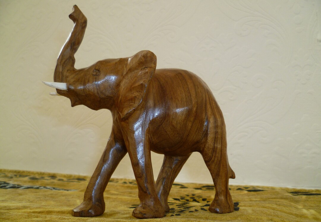 Elephant, Solid Mukwa Wood, African Art Carving, Home Decor - Etsy