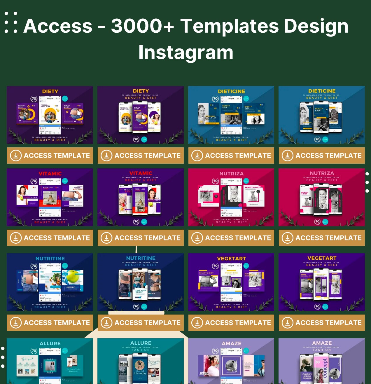 Instaspark: Inspiring Instagram Templates for Captivating Visuals - Etsy