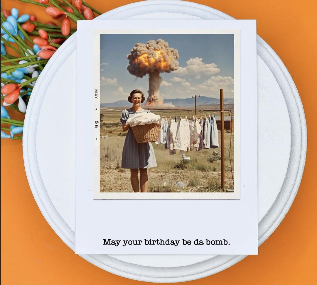 May Your Birthday Be Da Bomb, Funny Vintage Photo Greeting Card, Retro ...
