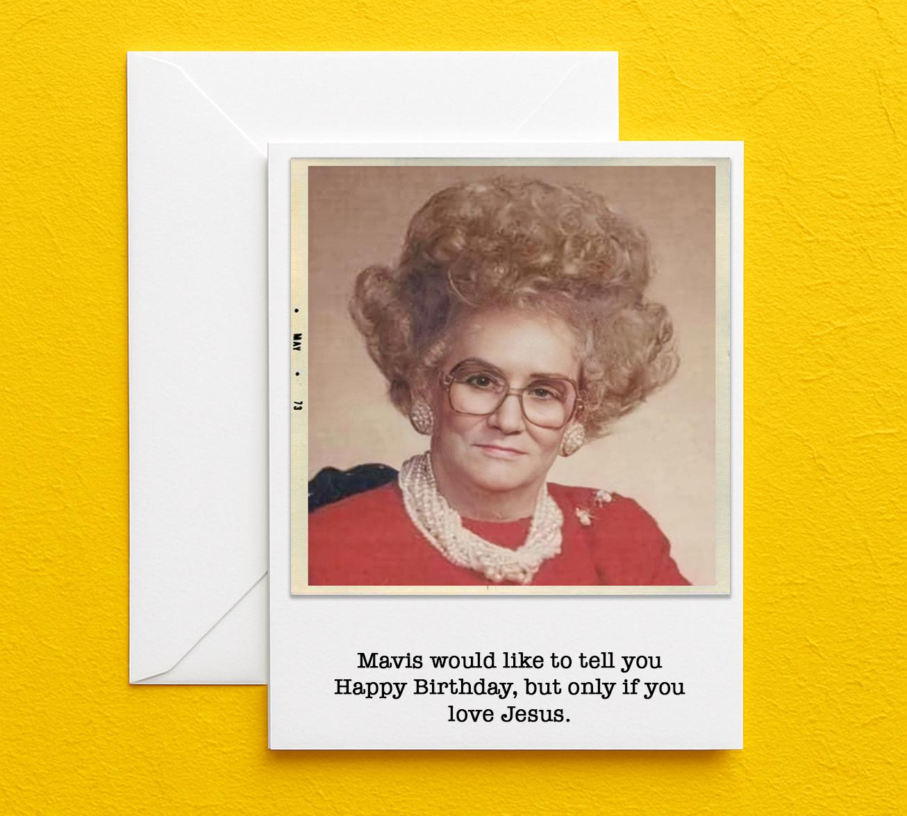 Happy Birthday If You Love Jesus Snarky Religious Card Old Lady With ...