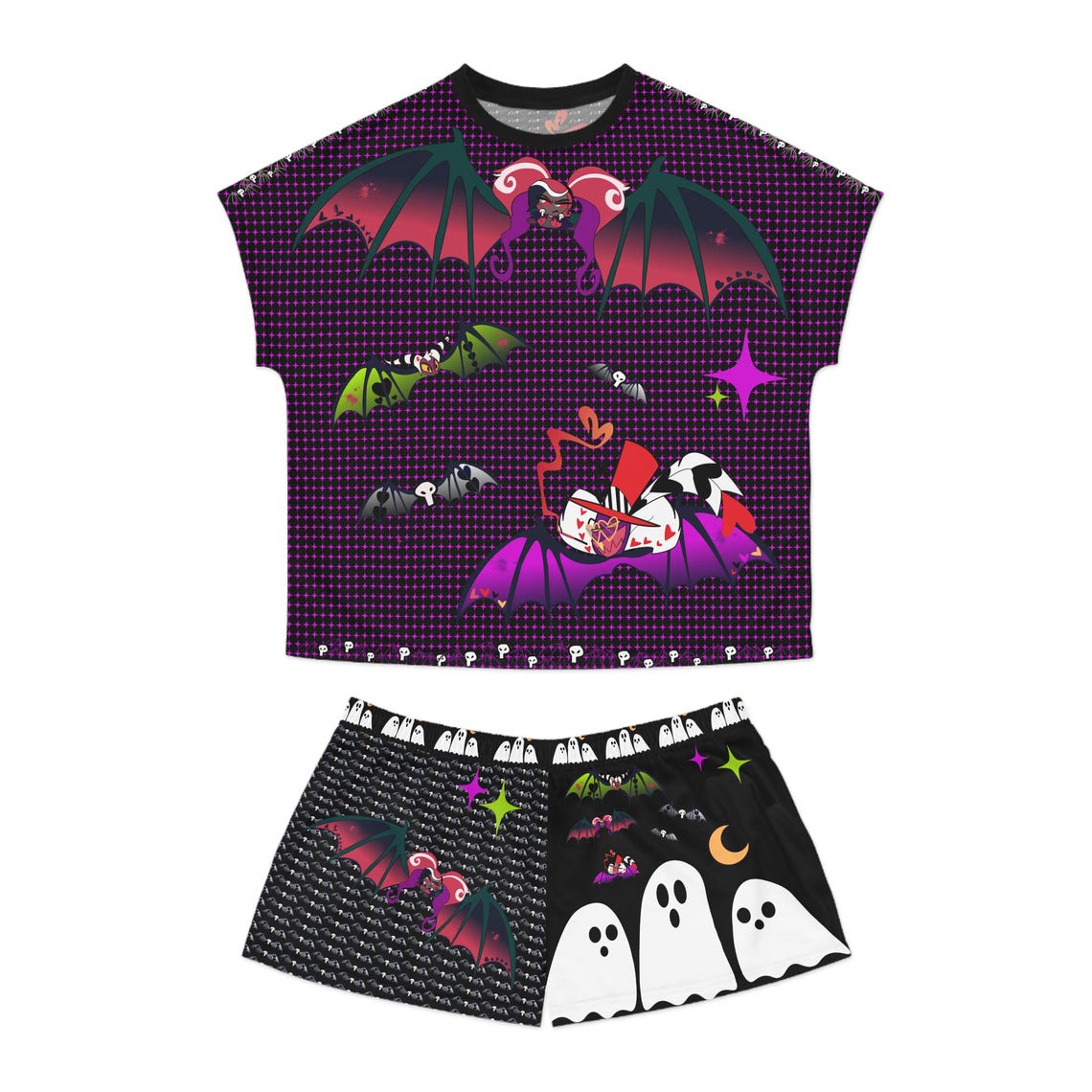 Hazbin Hotel Halloween Pajama, Hazbin Characters Bats, Velvette ...