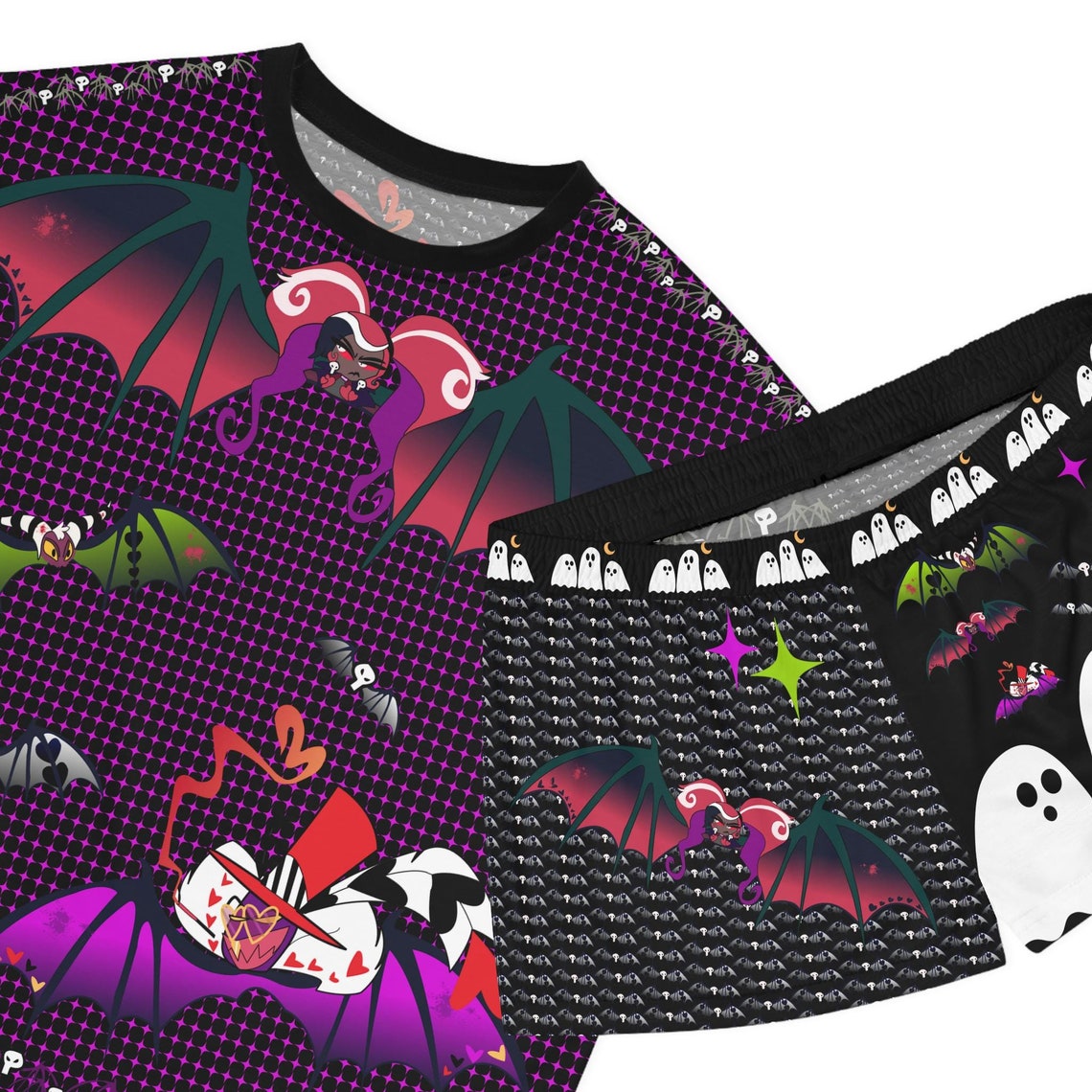 Hazbin Hotel Halloween Pajama, Hazbin Characters Bats, Velvette ...