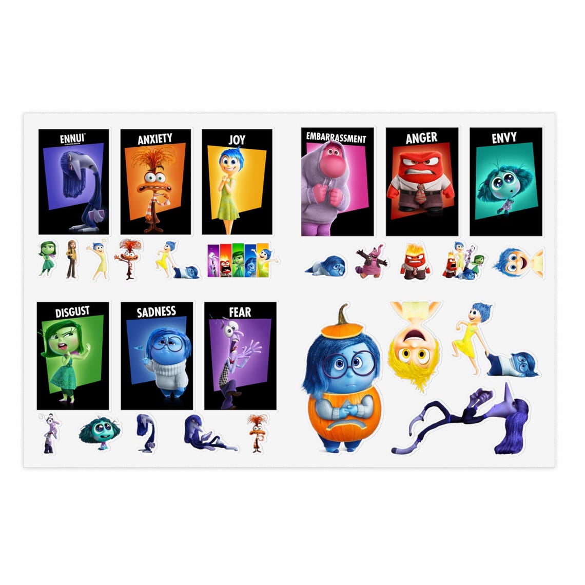 Inside Out 29 Sticker Sheet, Disney Pixar Emotions Stickers, Birthday ...