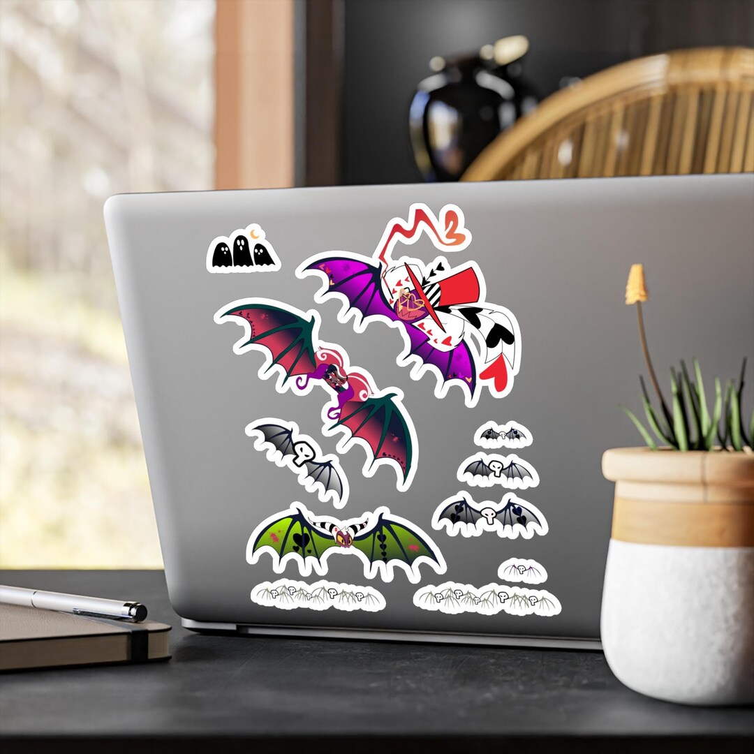 Hazbin Hotel Halloween Stickers, Hazbin Hotel Bats, Velvette, Valentino ...