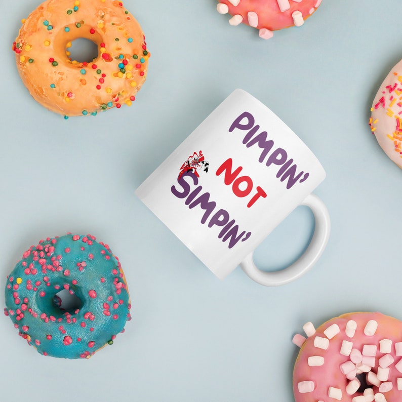 Pimpin' Not Simpin' Hazbin Hotel Mug Valentino Hazbin Hotel Mug Hasbin ...
