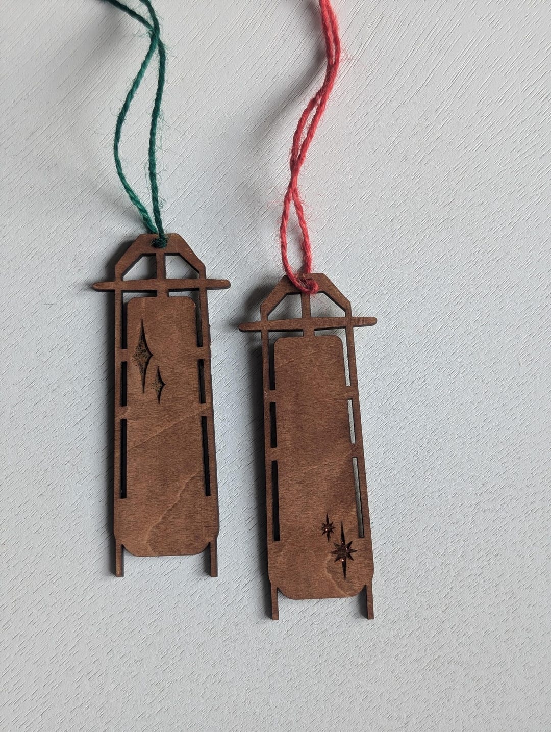 Mid-century Modern Sled Ornaments: Retro Christmas Decor, Set of 2 - Etsy