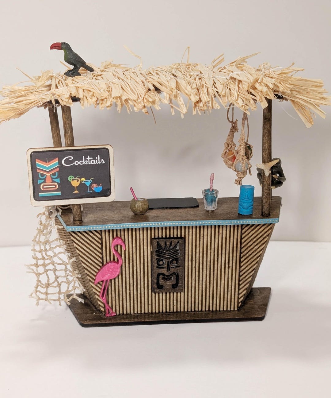 Tiki Bar Kit: DIY Unfinished Miniature Dollhouse Tiki 1/12 Scale - Etsy