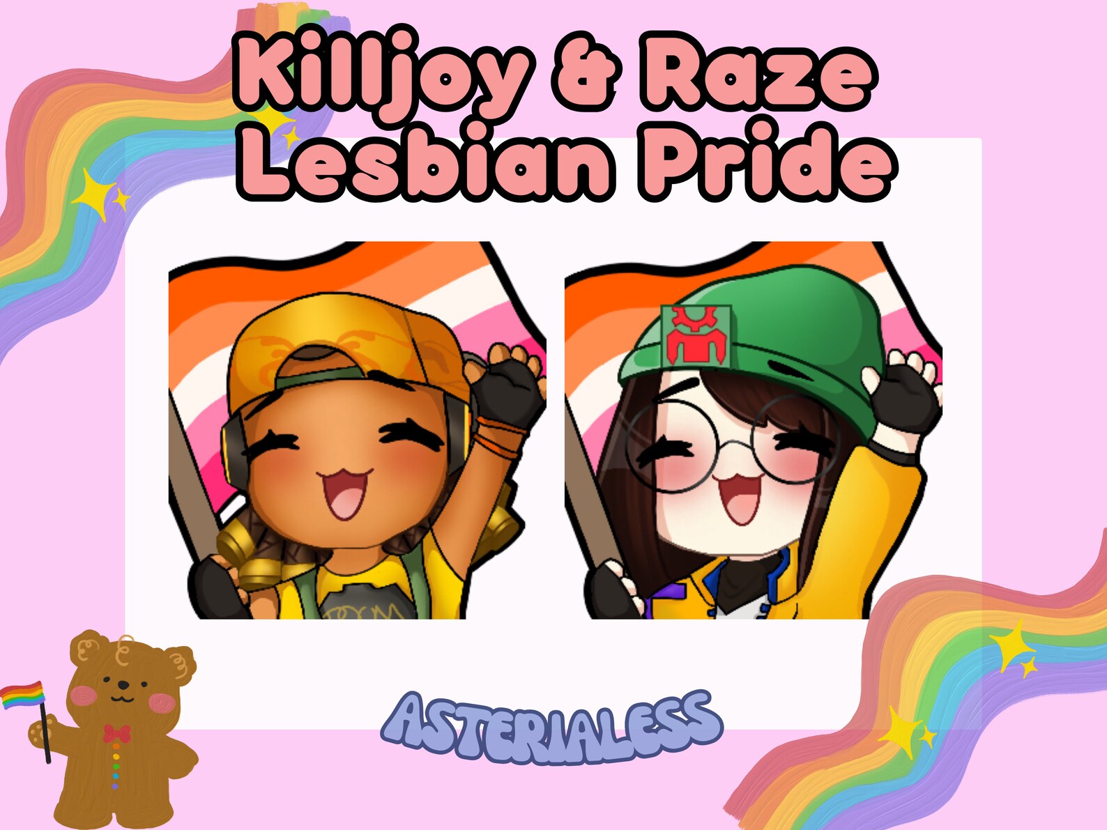 Killjoy and Raze Lesbian Pride Emotes - Etsy