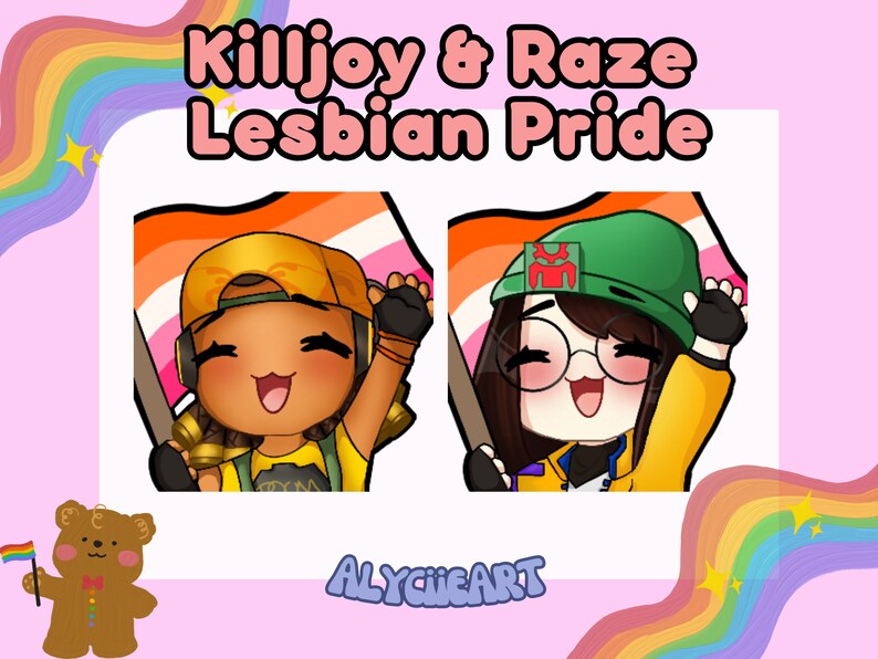 Killjoy and Raze Lesbian Pride Emotes Twitch and Discord Streaming ...