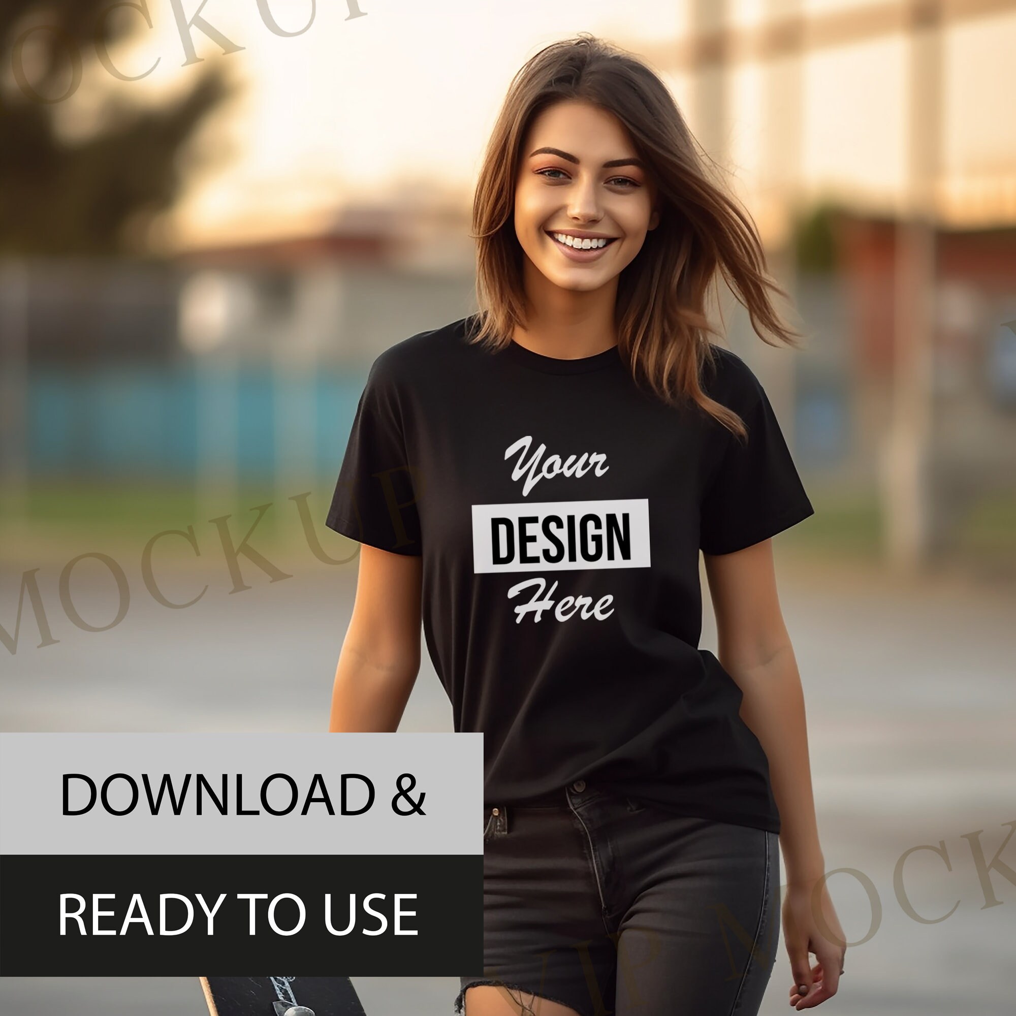 Mockup Woman Model T Shirt Black Shirt Mockup Woman's Clothing Mockup ...