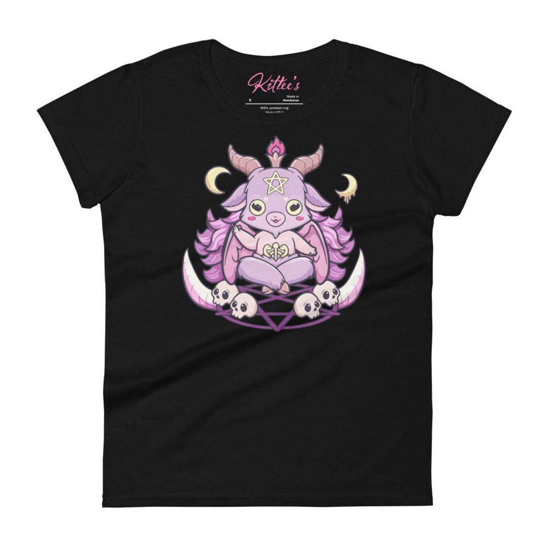 Floofy Baphomet Women's Pastel Goth Short Sleeve T-shirt - Etsy
