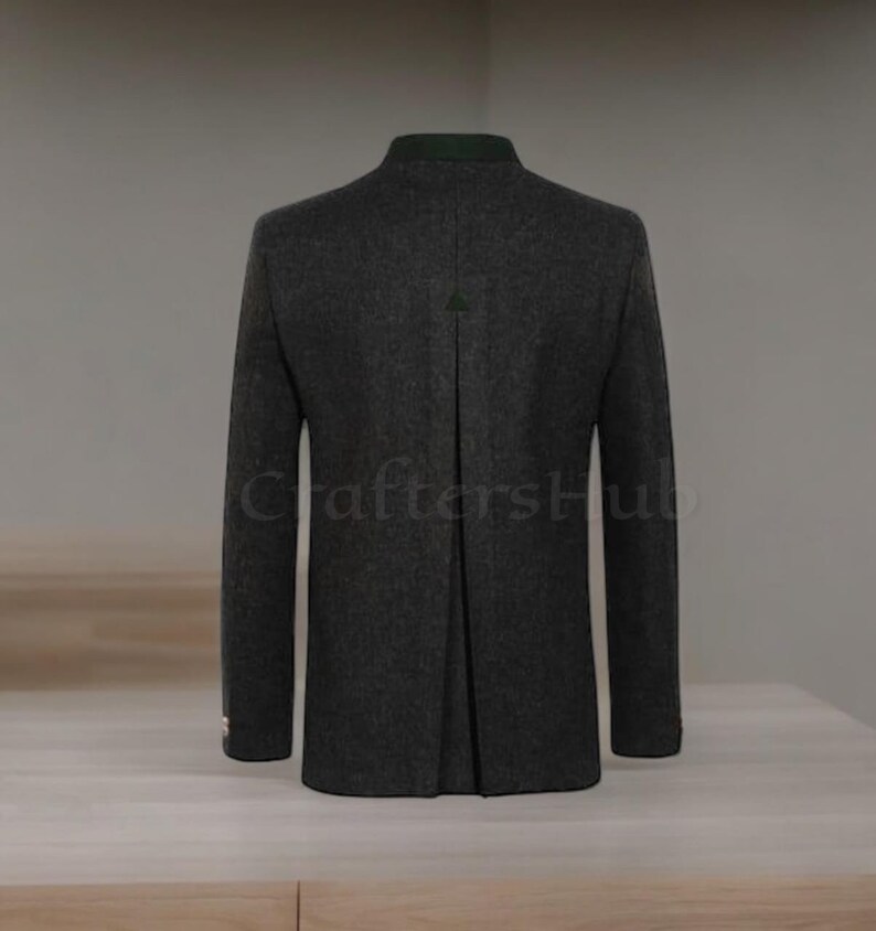 German Bavarian Jacket Grey Austrian Wool Jacket Tyrol Loden Trachten ...