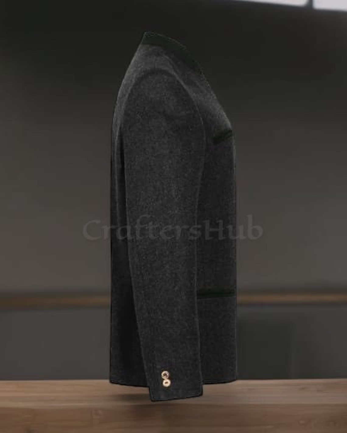 German Bavarian Jacket | Grey Austrian Wool Jacket | Tyrol Loden ...