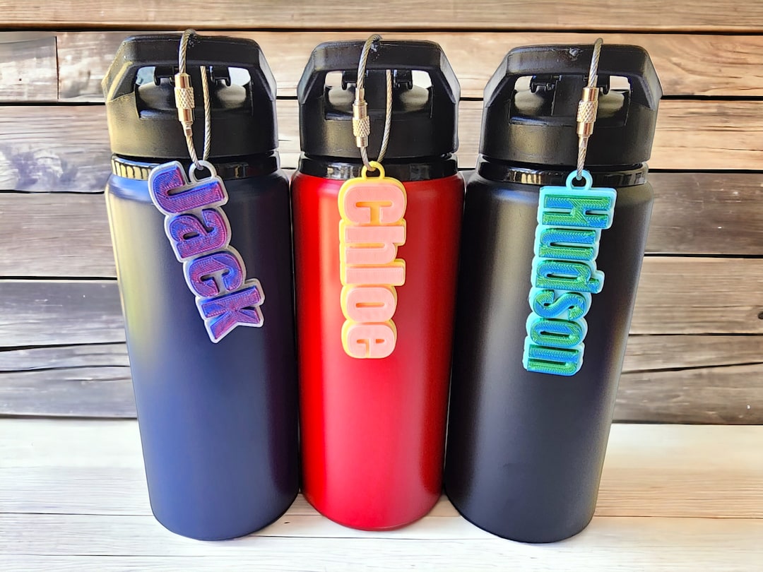 Bottle Name Tag, Personalized Name Keychain, Custom Backpack Tag ...