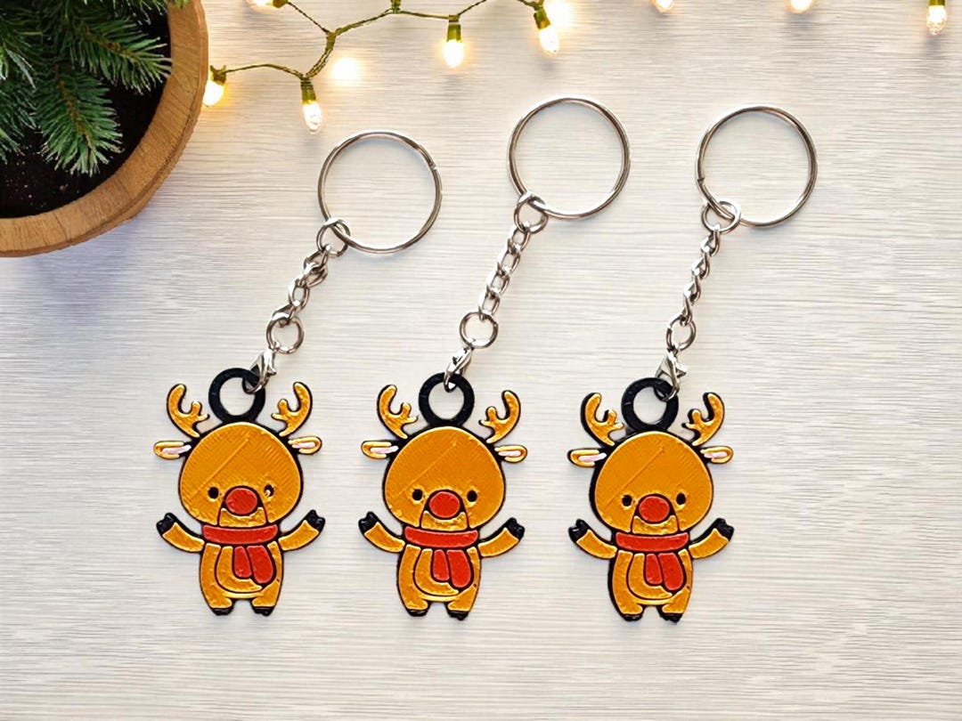 Mini Reindeer Keychain – Cute Christmas Charm, Holiday Gift, Festive ...