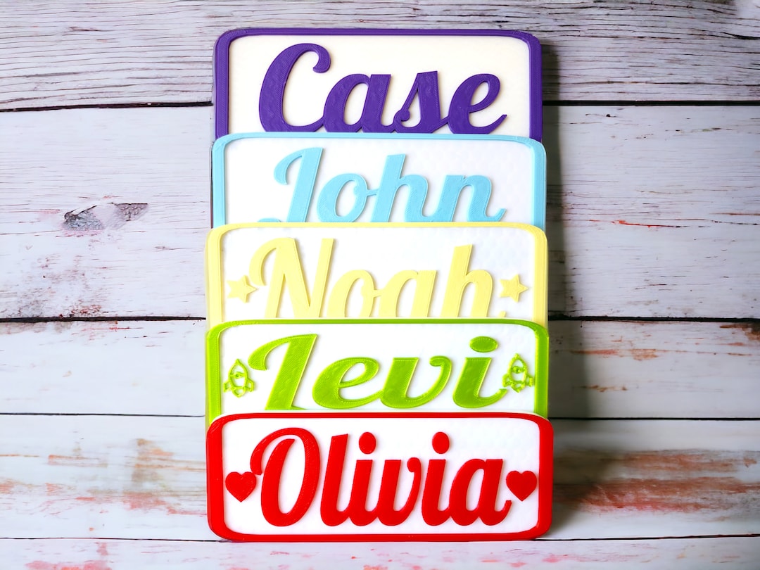 Custom Name Door Sign: 3D Printed Personalized Kids Room Decor ...