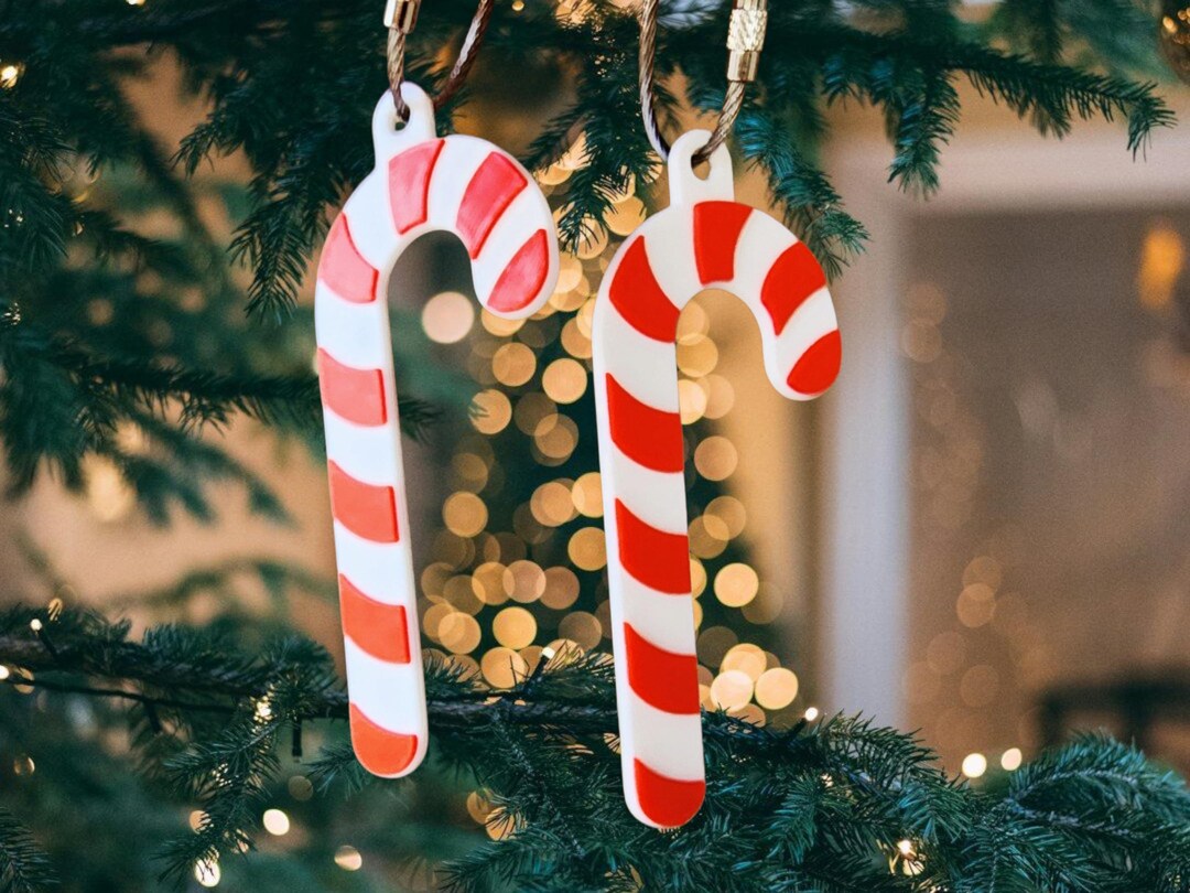 Candy Cane Keychain – Christmas Bag Charm, Festive Holiday Gift, Red ...