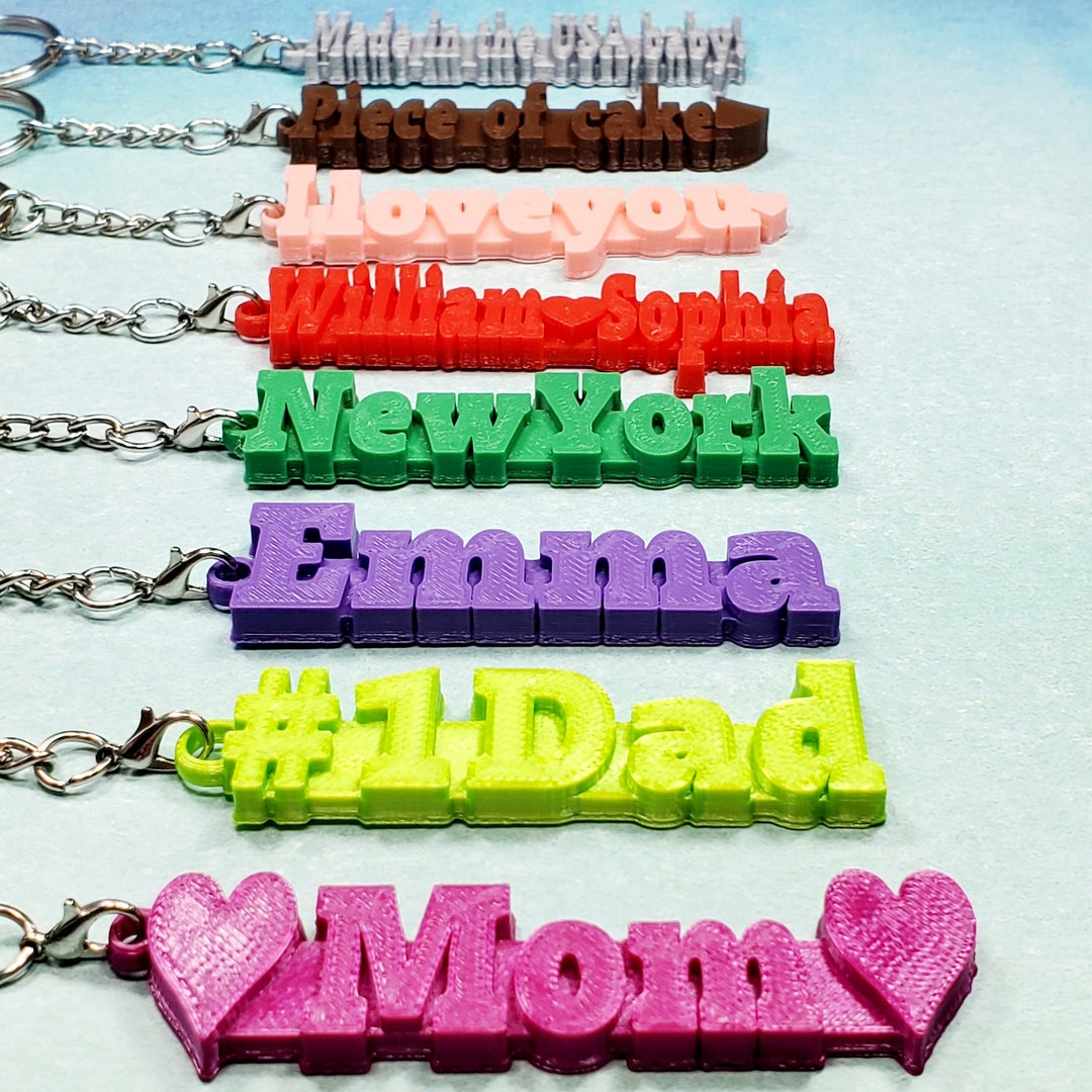 Custom Name Keychain,backpack Name Tag,school Name Label,keychain ...